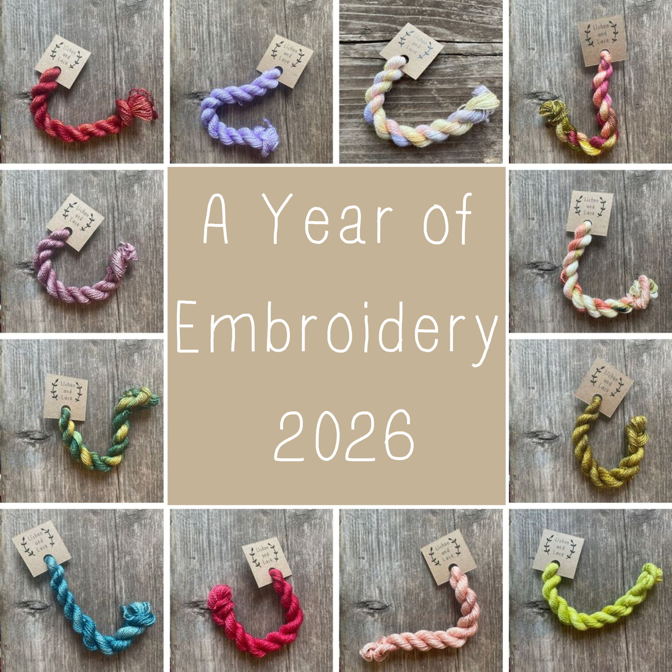 a year of embroidery – Lichen and Lace